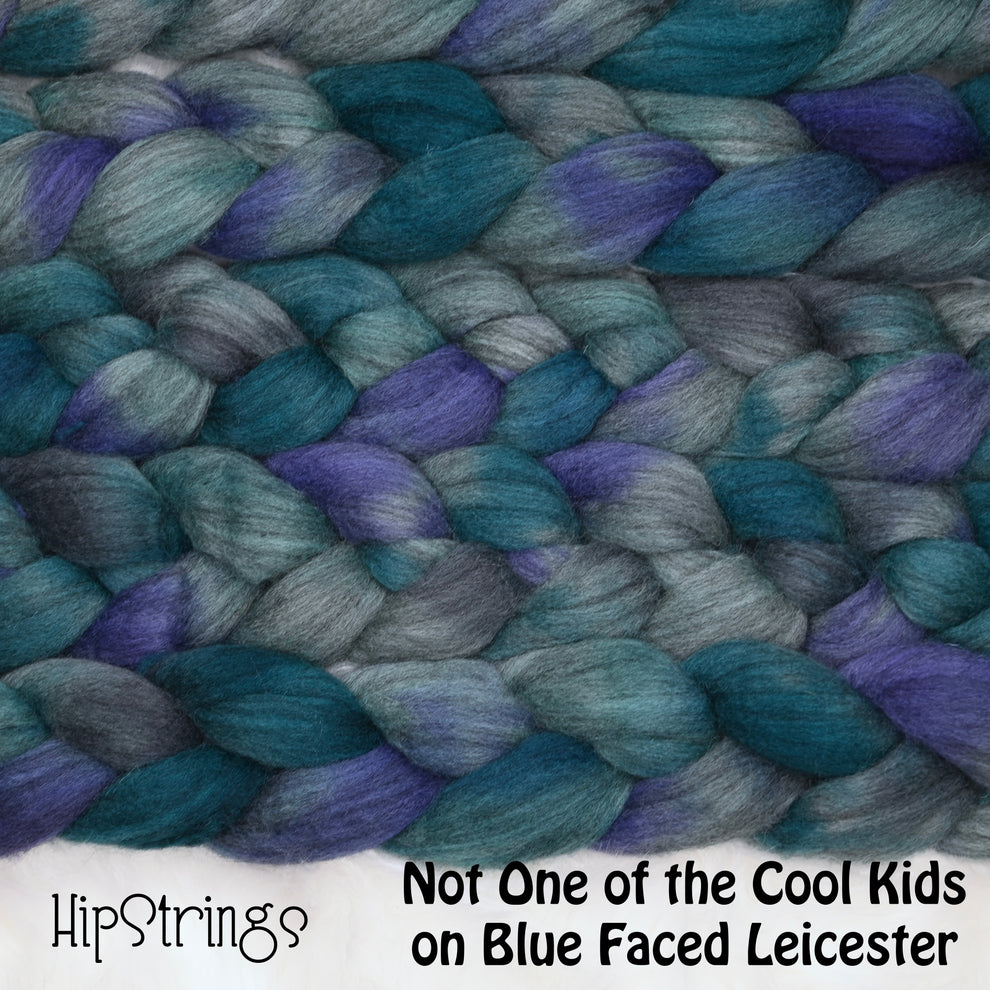 Not One of the Cool Kids on Hand Dyed Blue Faced Leicester Combed Wool ...