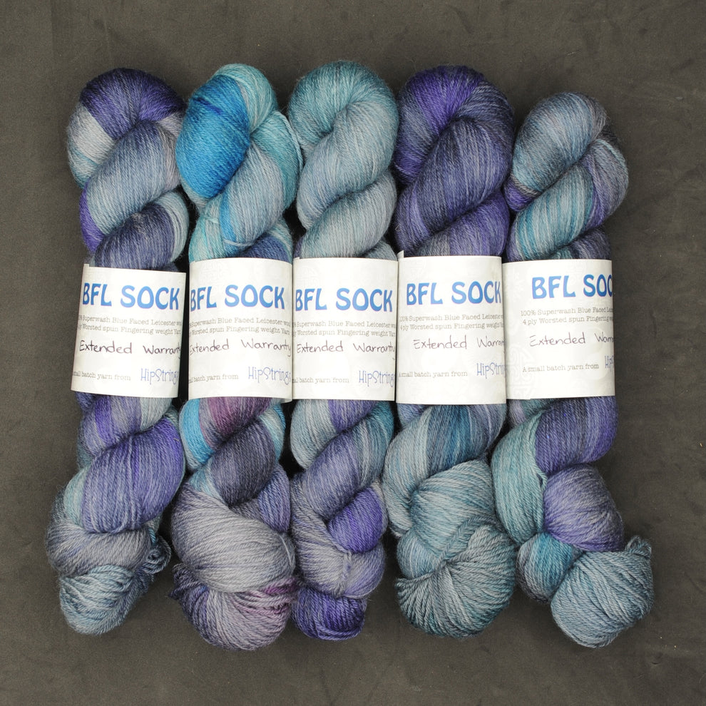 Extended Warranty on Hand Dyed SW Blue Faced Leicester Sock Yarn - 437 ...
